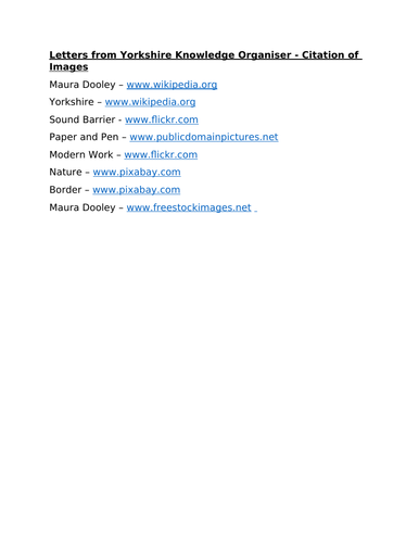 Letters from Yorkshire Knowledge Organiser/ Revision Mat! | Teaching ...