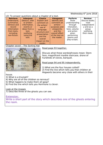 11 weeks of Harry Potter reading questions KS2 | Teaching Resources