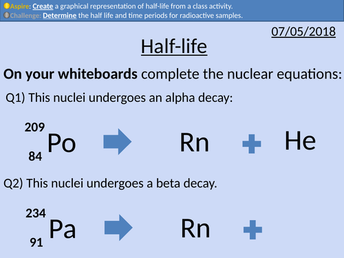GCSE Physics: Half-life | Teaching Resources GCSE Physics: Half-life | Teaching Resources