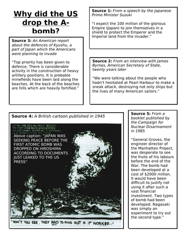 Should the US have dropped the A-bomb? | Teaching Resources