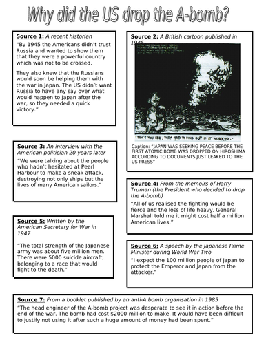 Should the US have dropped the A-bomb? | Teaching Resources