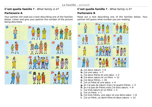 Ma famille | Teaching Resources