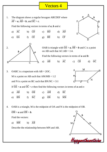 Ks4 Vector Journeys with Answers | Teaching Resources
