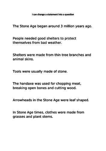 Stone Age | Teaching Resources