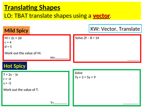 Translating Shapes Lesson | Teaching Resources