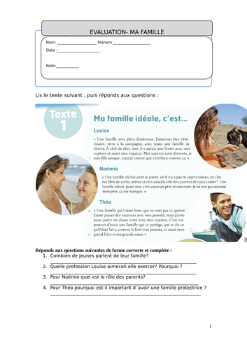 FRENCH GCSE Unit 2 : Family and Friends, Description & Relationships ...