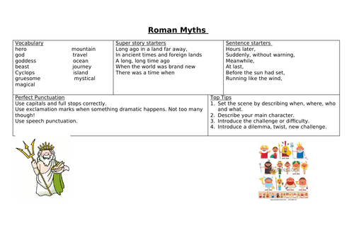Year 3 Roman Myths writing mat | Teaching Resources
