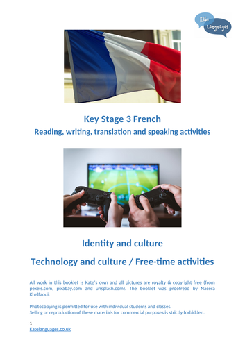 Key Stage 3 French - technology and free-time activity booklet - GCSE ...