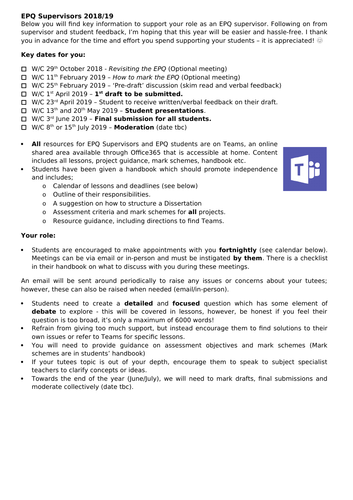 Extended Project Qualification (EPQ) starter pack | Teaching Resources