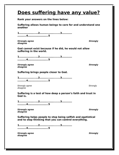 Religious Explanations for Suffering | Teaching Resources