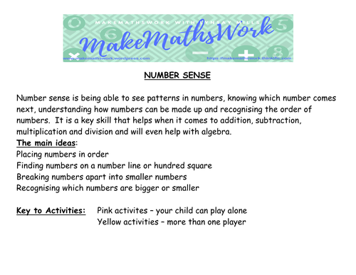 Number sense and patterns. | Teaching Resources