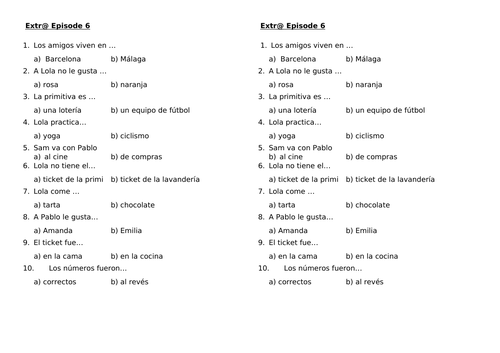 Extr@ en espanol worksheets | Teaching Resources