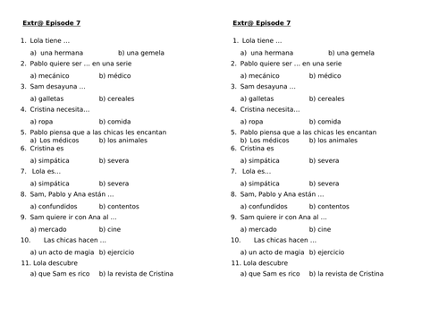 Extr@ en espanol worksheets | Teaching Resources