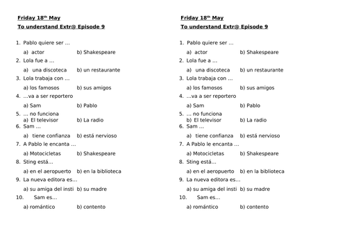 Extr@ en espanol worksheets | Teaching Resources