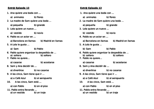 Extr@ en espanol worksheets | Teaching Resources