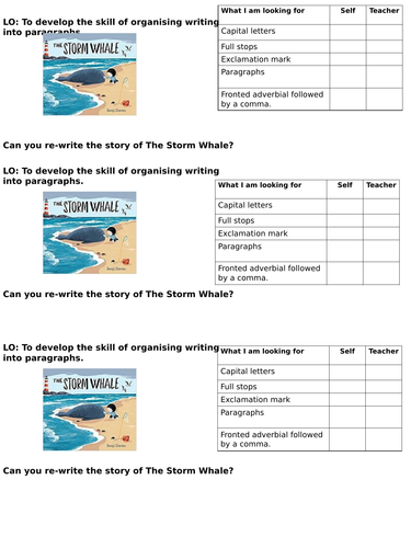 The Storm Whale Y3 English Unit Planning | Teaching Resources