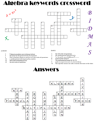 Algebra key words - maths word search and crossword | Teaching Resources