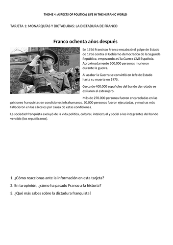 Spanish A Level: Paper 3 (Speaking). Discussion cards. Perfect for home ...