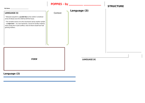 Conflict Poetry - Poppies: Lesson 2 - Language, Form, Structure ...