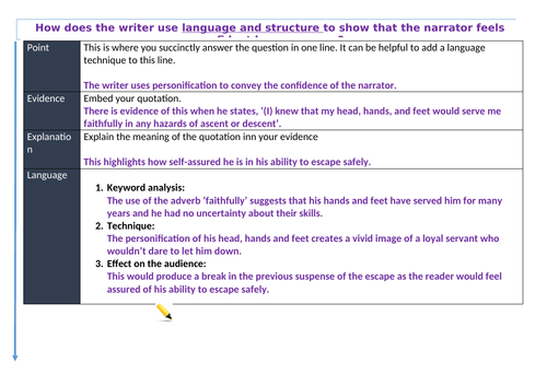 Year 10 Language PEEL with challenge included | Teaching Resources