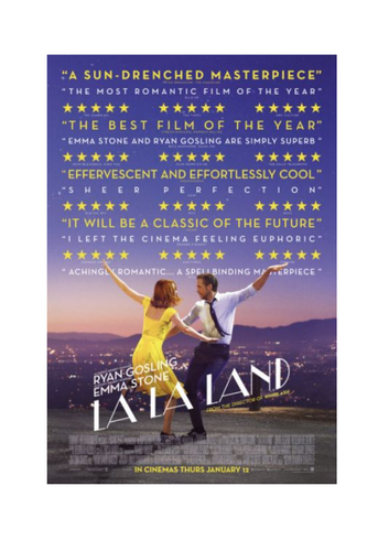 AQA - Movie poster and trailer conventions. La La Land | Teaching Resources