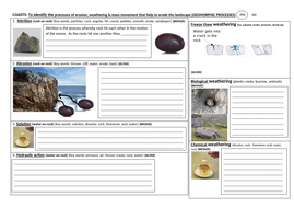 geomorphic processes geography weathering erosion rivers coasts erosion ...