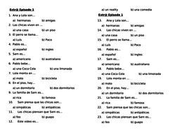 Extra en espanol ep1 sample | Teaching Resources