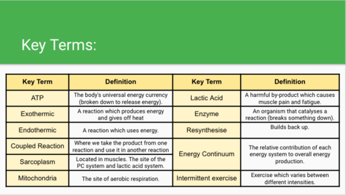 A-Level PE (OCR) Energy Systems | Teaching Resources A-Level PE (OCR) Energy Systems | Teaching Resources