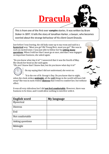 EAL resources for Gothic Literature | Teaching Resources