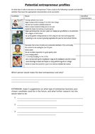 Entrepreneur worksheets | Teaching Resources