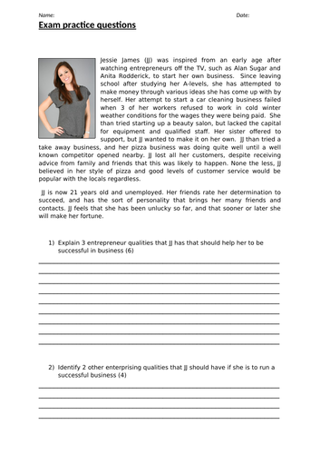 Entrepreneur worksheets | Teaching Resources