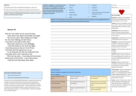 GCSE Literature - Elizabeth Barrett Browning Sonnet 43 Lesson Mat ...