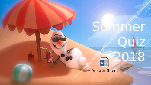 End of Year Summer Quiz 2018 | Teaching Resources