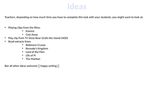 Survival Stories - Creative Writing Competition & Mini SOW | Teaching ...