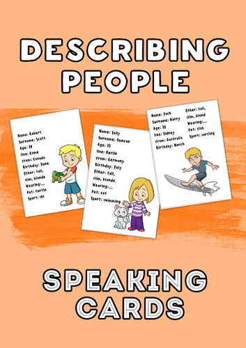 Describing people -speaking cards | Teaching Resources