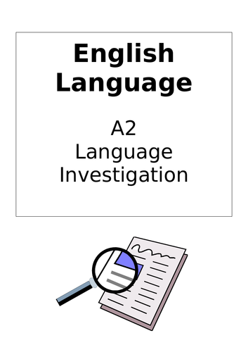 A2 Language Investigation Booklet | Teaching Resources