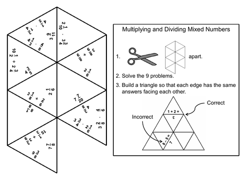 Multiplying and Dividing Mixed Numbers Game: Math Tarsia Puzzle ...
