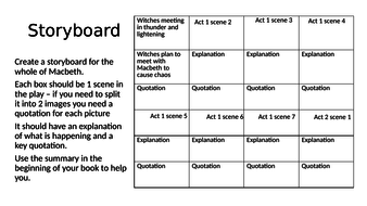 Macbeth Storyboard | Teaching Resources
