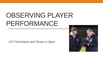 Unit 27: Technical and Tactical Skills in Sport | Teaching Resources