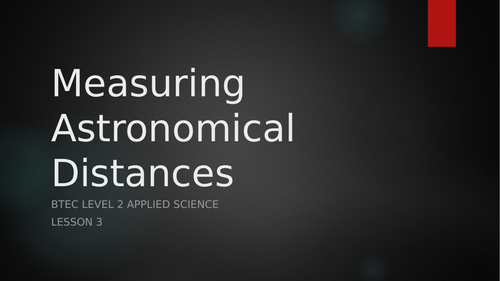 Measuring Astronomical Distances | Teaching Resources