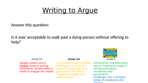 GCSE English Paper 2 AQA Question Five Arguement Writing based on Mount ...