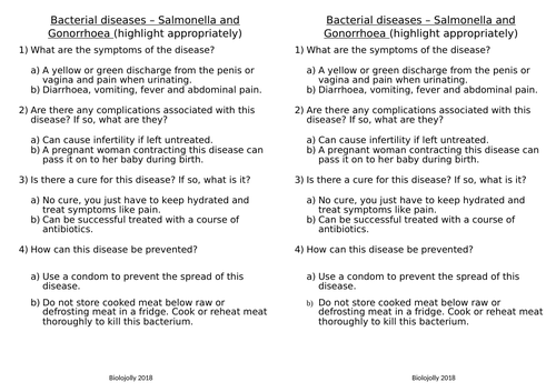 Diseases caused by bacteria lesson | Teaching Resources