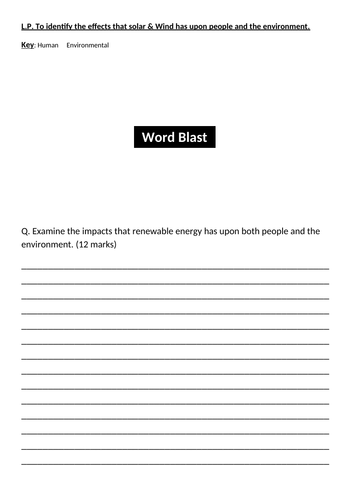 renewable social environmental solar wind coal gcse ks3 1-9 science ...