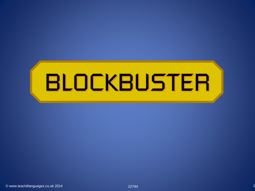 Near future blockbuster game | Teaching Resources