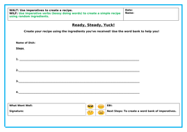 Imperative Verbs (Cooking)- Instructions | Teaching Resources