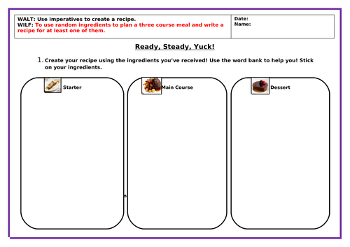 Imperative Verbs (Cooking)- Instructions | Teaching Resources