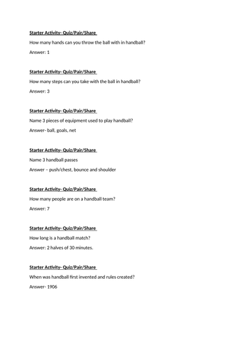Kagan starter questions - Key Stage 3 PE | Teaching Resources Kagan starter questions - Key Stage 3 PE | Teaching Resources