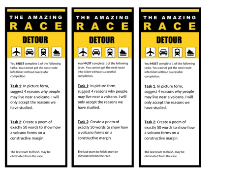 Amazing Race 2 GCSE Geography Revision Game | Teaching Resources