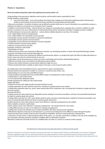 Macroeconomic Questions- A level economics | Teaching Resources