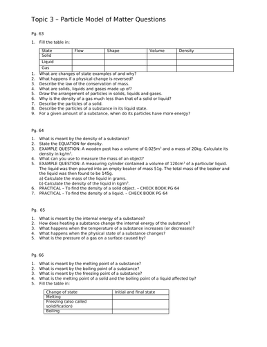 Particle Model of Matter Paper 1 NEW AQA 9-1 GCSE PHYSICS ALL POSSIBLE ...
